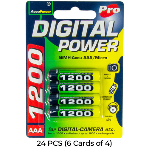 24-Pack AAA AccuPower Micro 1200 mAh NiMH Battery (6 Cards of 4)