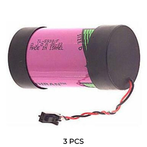 3-Pack Tadiran TL-5930/F 3.6V D 19 Ah Lithium Battery W/ Connector