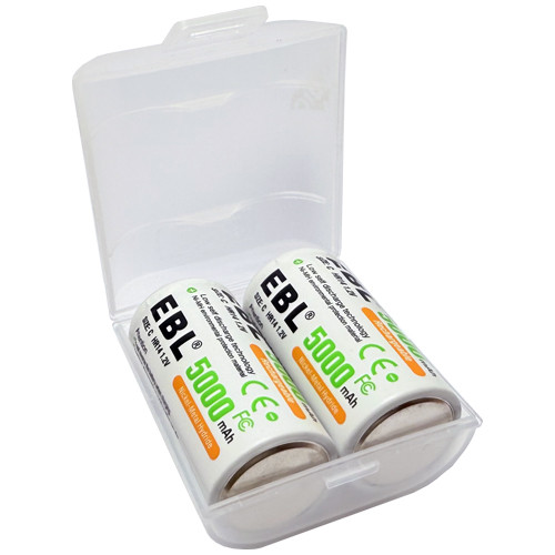 C EBL 5000mAh Rechargeable Batteries (2 in a Case)
