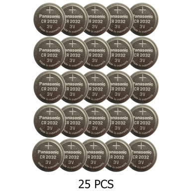 25-Pack CR2032 Panasonic 3 Volt Lithium Coin Cell Batteries