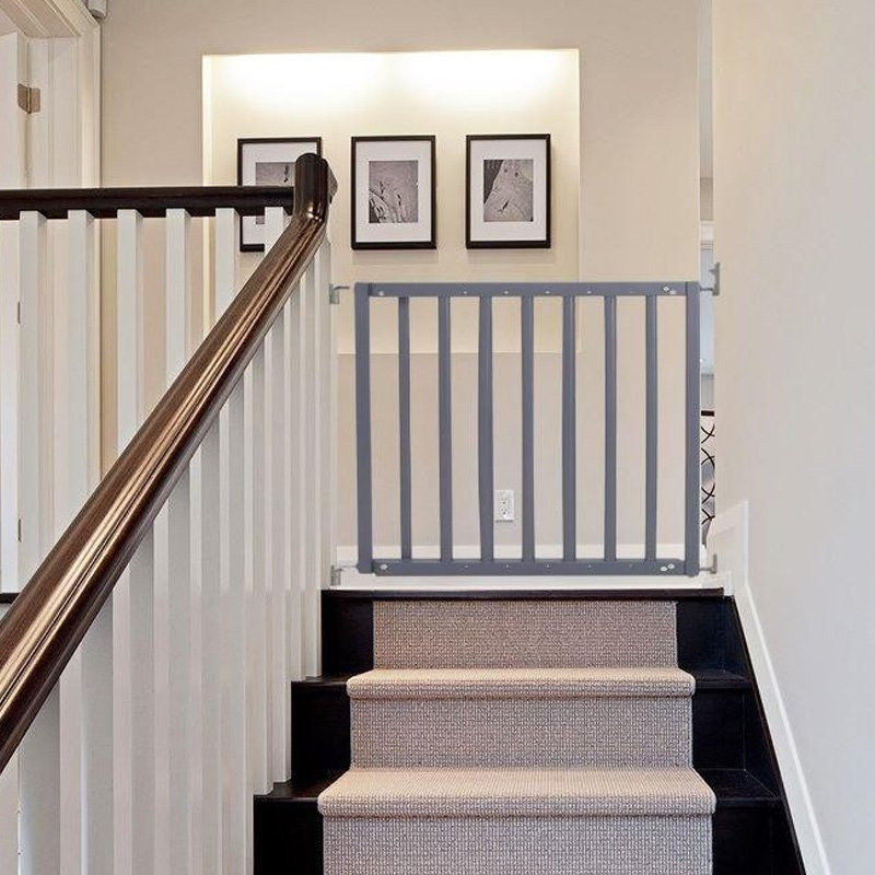 Safetots Chunky Wooden Screw Fit Stair Gate Grey 63.5cm-105.5cm
