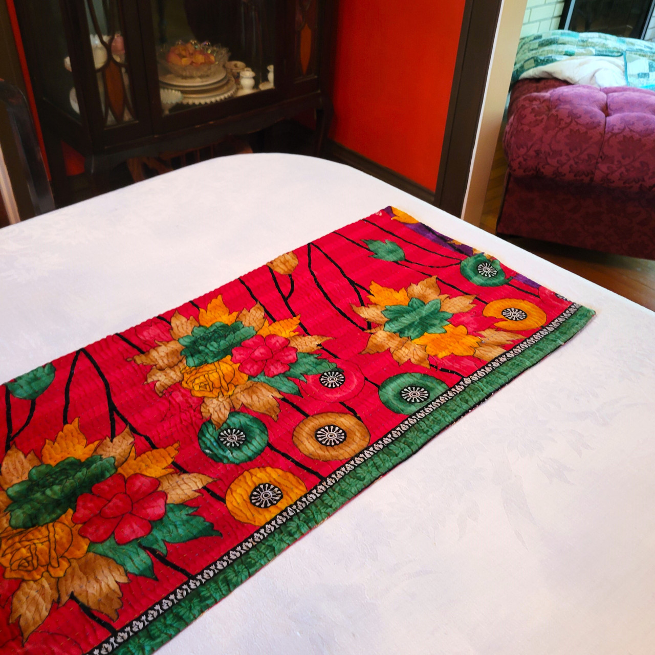 Autumn Blush Vetiver Table Runner from Java - The Silk Road Fair Trade ...