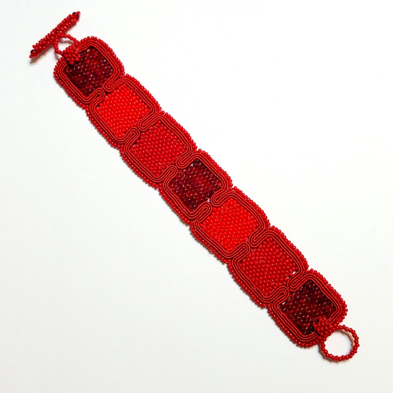 Brick Beaded Square Bracelet from Guatemala - The Silk Road Fair Trade ...