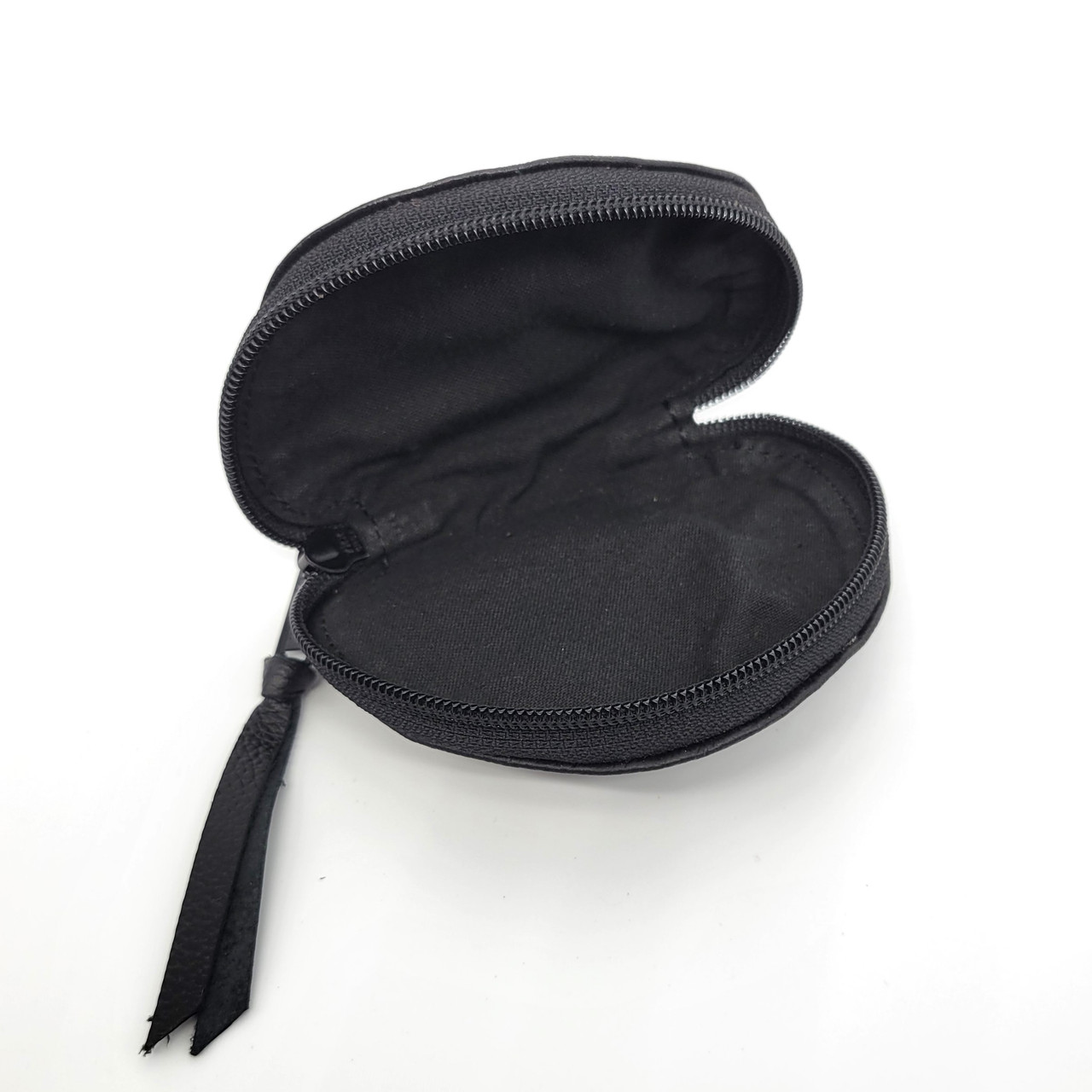 Black Leather Small Clamshell Purse from Nepal - The Silk Road Fair ...