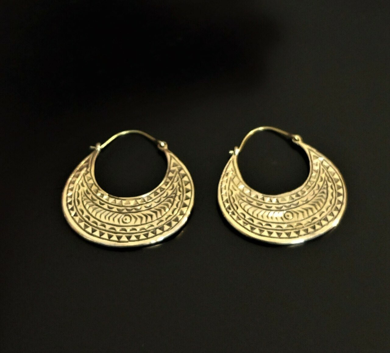 Solid Brass Hoop Earrings from India - The Silk Road Fair Trade Market