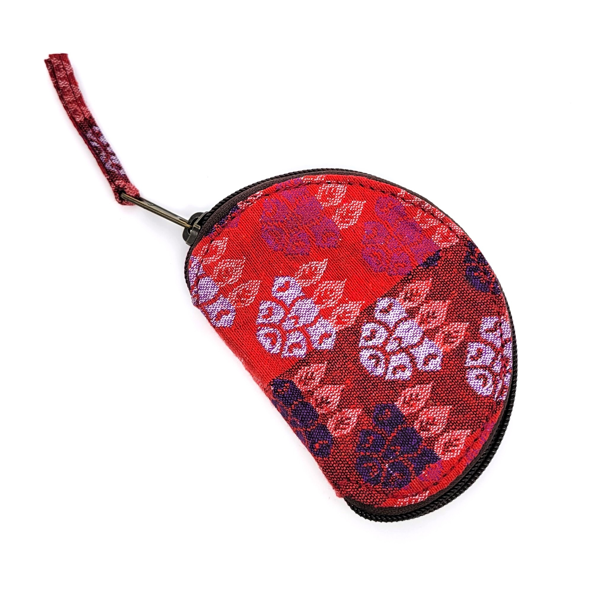 Multicolor Dhaka Woven Fabric Small Clamshell Purse from Nepal - The ...