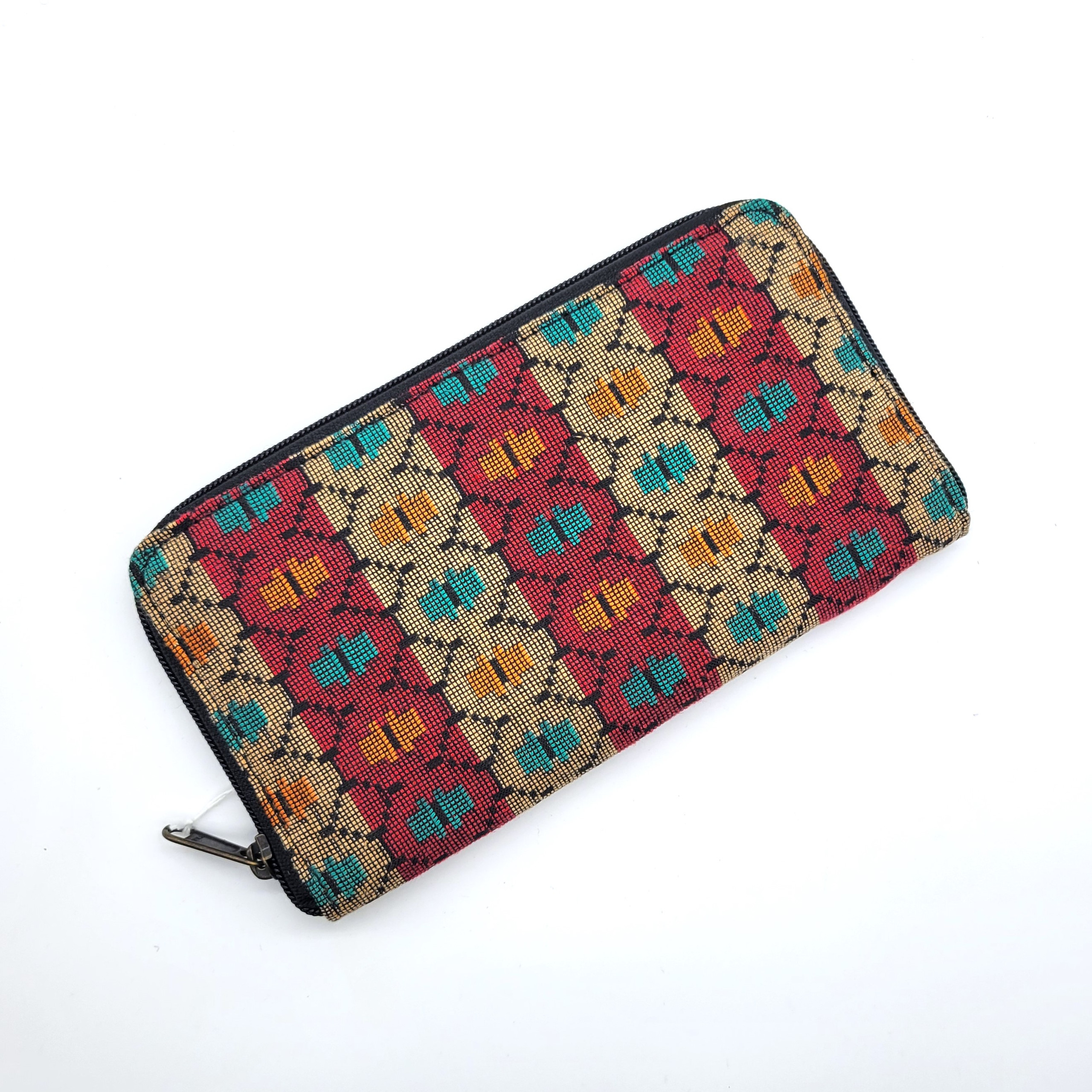 Multicolor Dhaka Woven Fabric Zip Close Clutch Wallet from Nepal - The ...