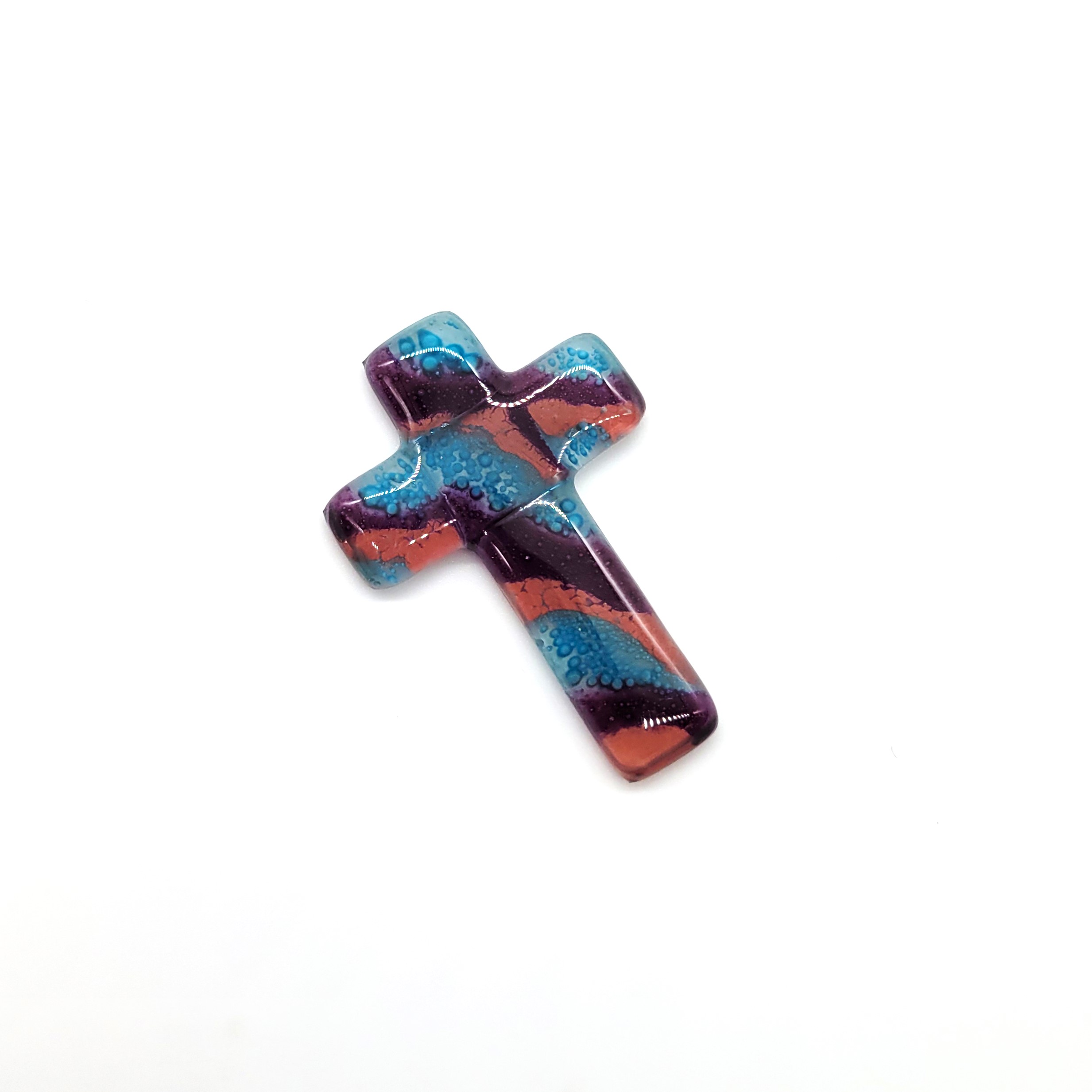 Fused Glass Miniature Meditation Cross from Chile - The Silk Road Fair ...