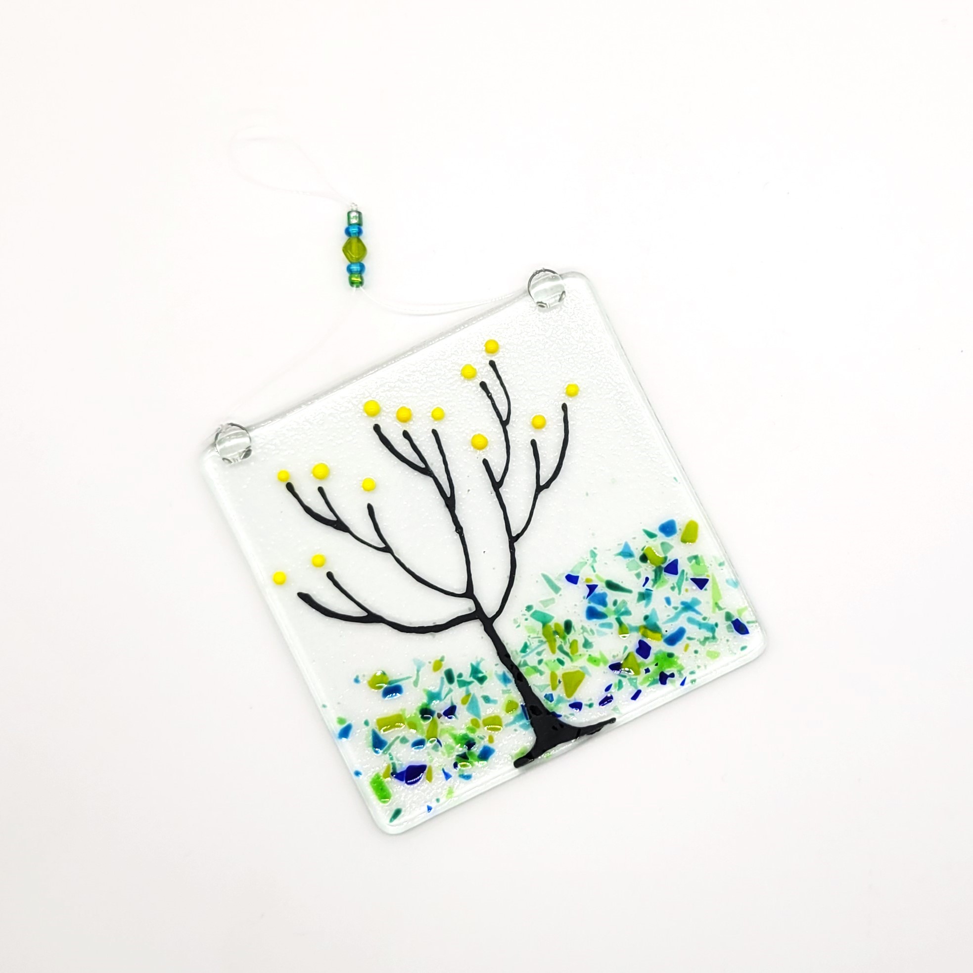 Glass Tree Suncatcher in Spring Tones from Chile - The Silk Road Fair ...