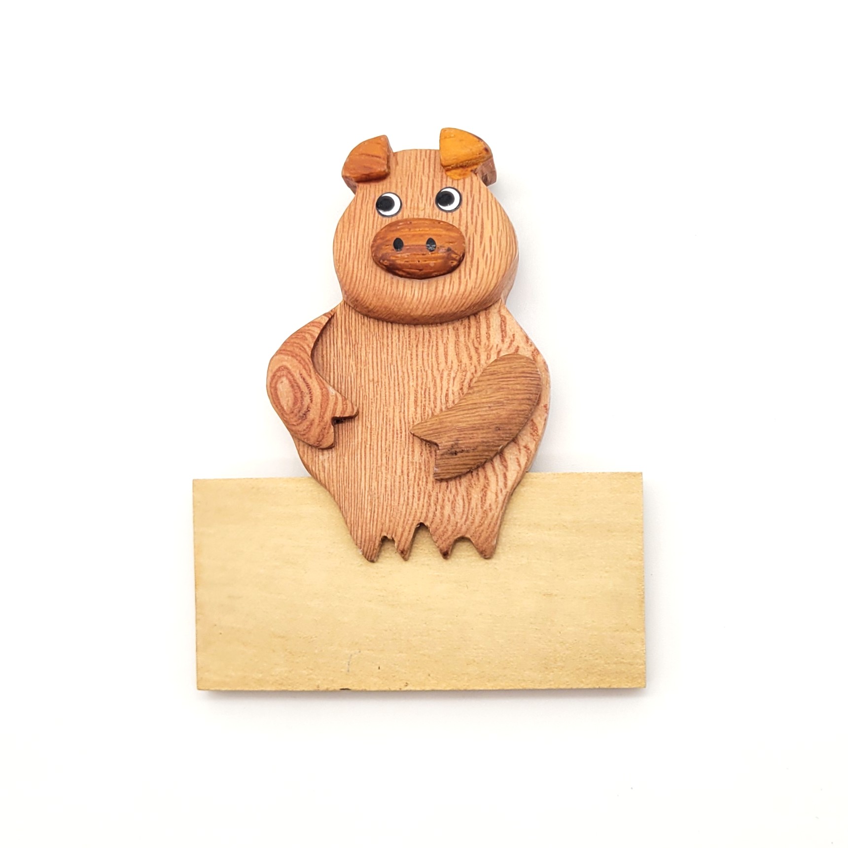 Wood Pig Magnet from Bali - The Silk Road Fair Trade Market