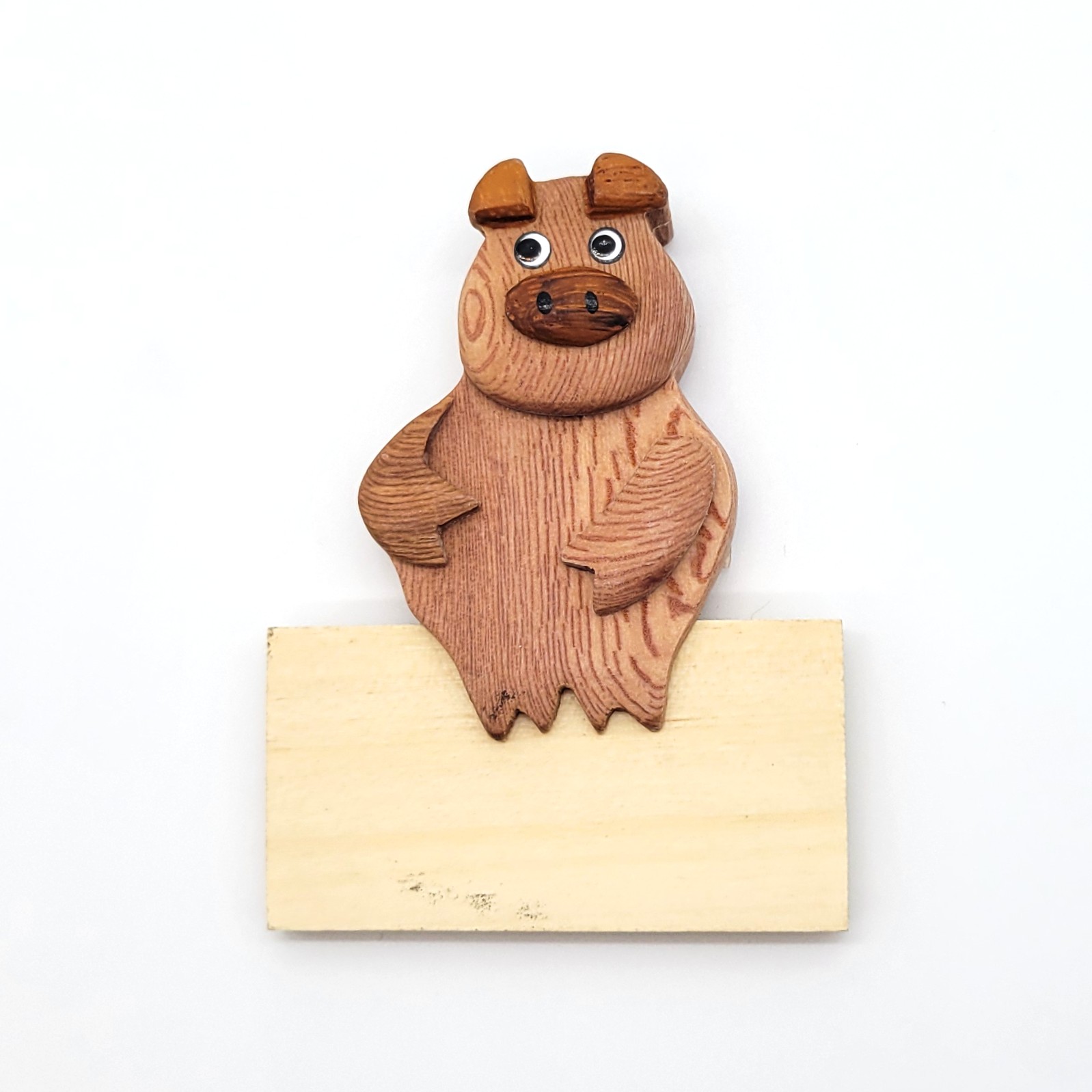 Wood Pig Magnet from Bali - The Silk Road Fair Trade Market