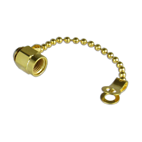 CSM1AC Dust Cap Male for SMA 2.92mm 3.5mm S Steel Gold Finish with Chain