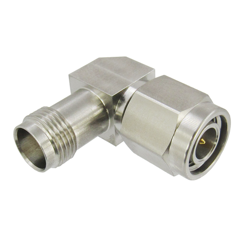 C2567 TNC Right Angle Adapter 18Ghz M/F Swept Contact VSWR 1.2 S Steel