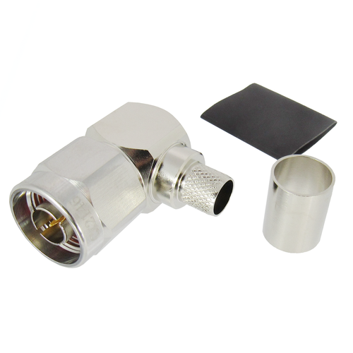 CX2146 N Male Right Angle Connector for RG214 Cable Brass - Centric RF