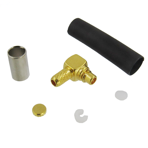 CX4807 MMCX Plug Right Angle Connector Brass RG316DS
