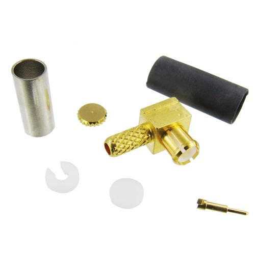 CX3208 MCX Right Angle Plug Connector RG316DS Brass - Centric RF
