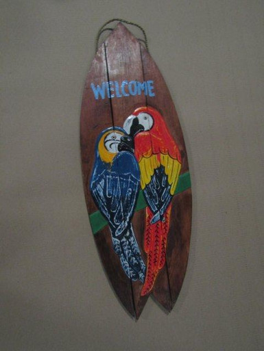 32" WELCOME PARROT SURF BOARD 22413-2 - Curious Cargo Home Decor