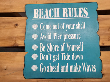 BEACH RULES SIGN WH-1146-79 - Curious Cargo Home Decor