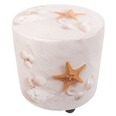 STOOL SAND AND SHELLS W-9830-105 - Curious Cargo Home Decor