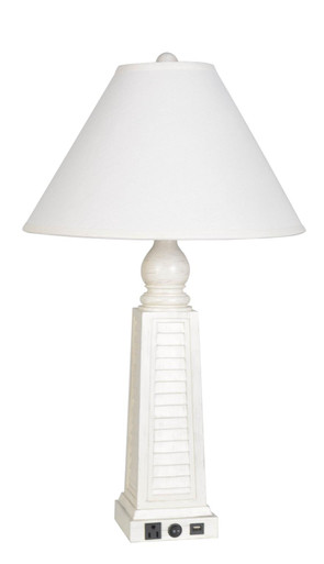 White Shutter Lamp/USB LPS-247-93 - Curious Cargo Home Decor