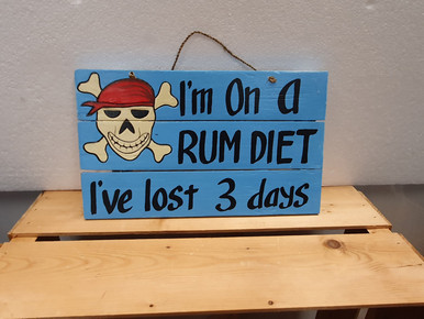 Rum Diet Pallet Sign N-1233-RUM-37 - Curious Cargo Home Decor