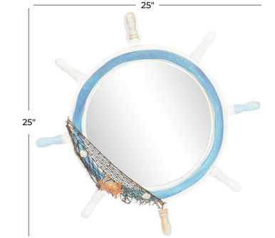 SHIP WHEEL MIRROR 78703-1 - Curious Cargo Home Decor