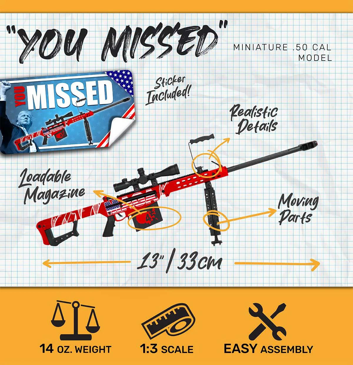 Goat Guns 'MAGA' LIMITED EDITION - MINIATURE BARRETT MODEL 82A1 ...