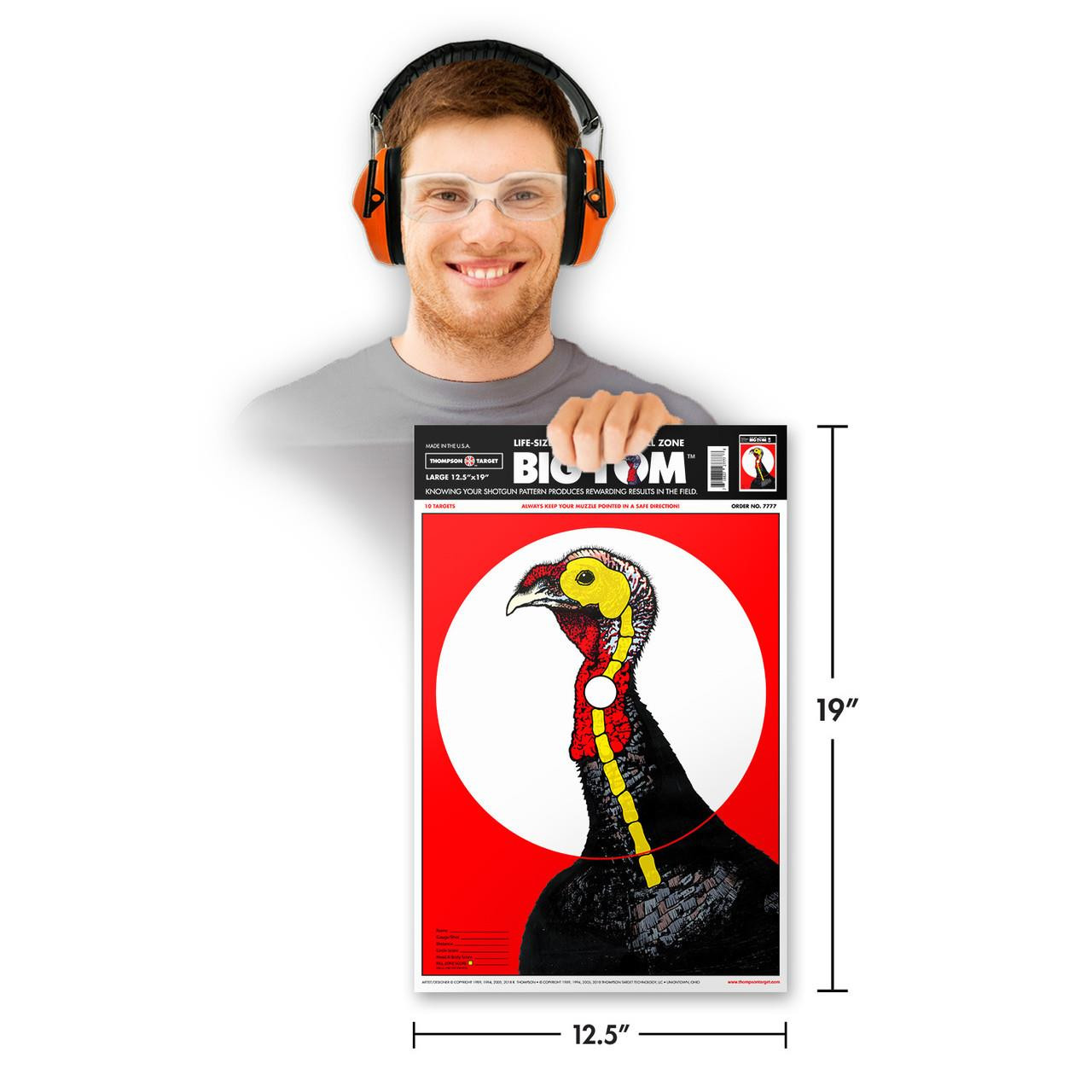 Thompson Target Life-Size Turkey Paper Hunting Targets - 12.5"x19" 10PK ...