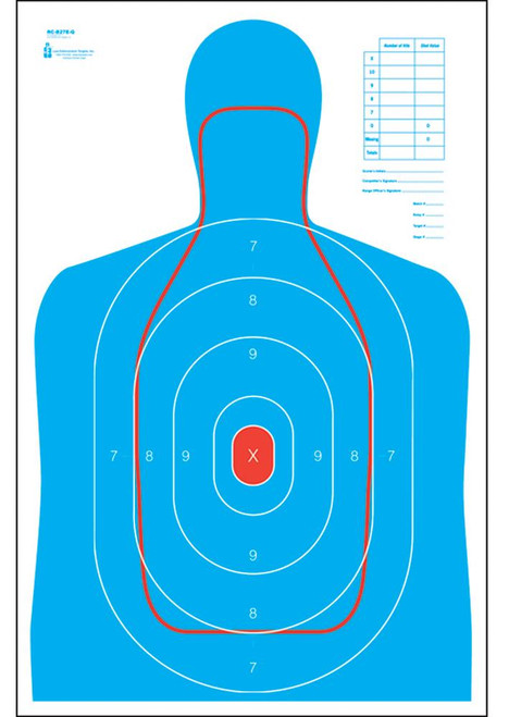 B-27E and FBI Q Combination Target 23x25 Inches Blue and Red 100 Per ...