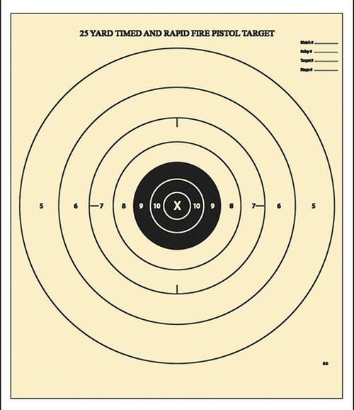B-8 25 Yard Timed And Rapid Fire Bullseye Target 21x24 Inch Black ...