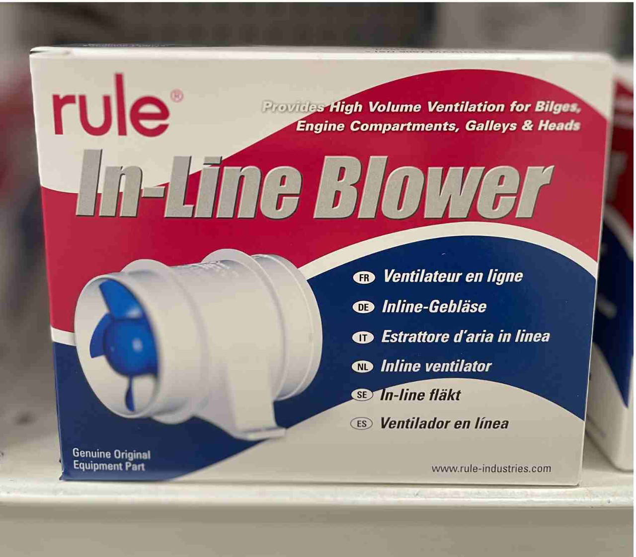 Rule 4" 12V In-line Blower 240CFM