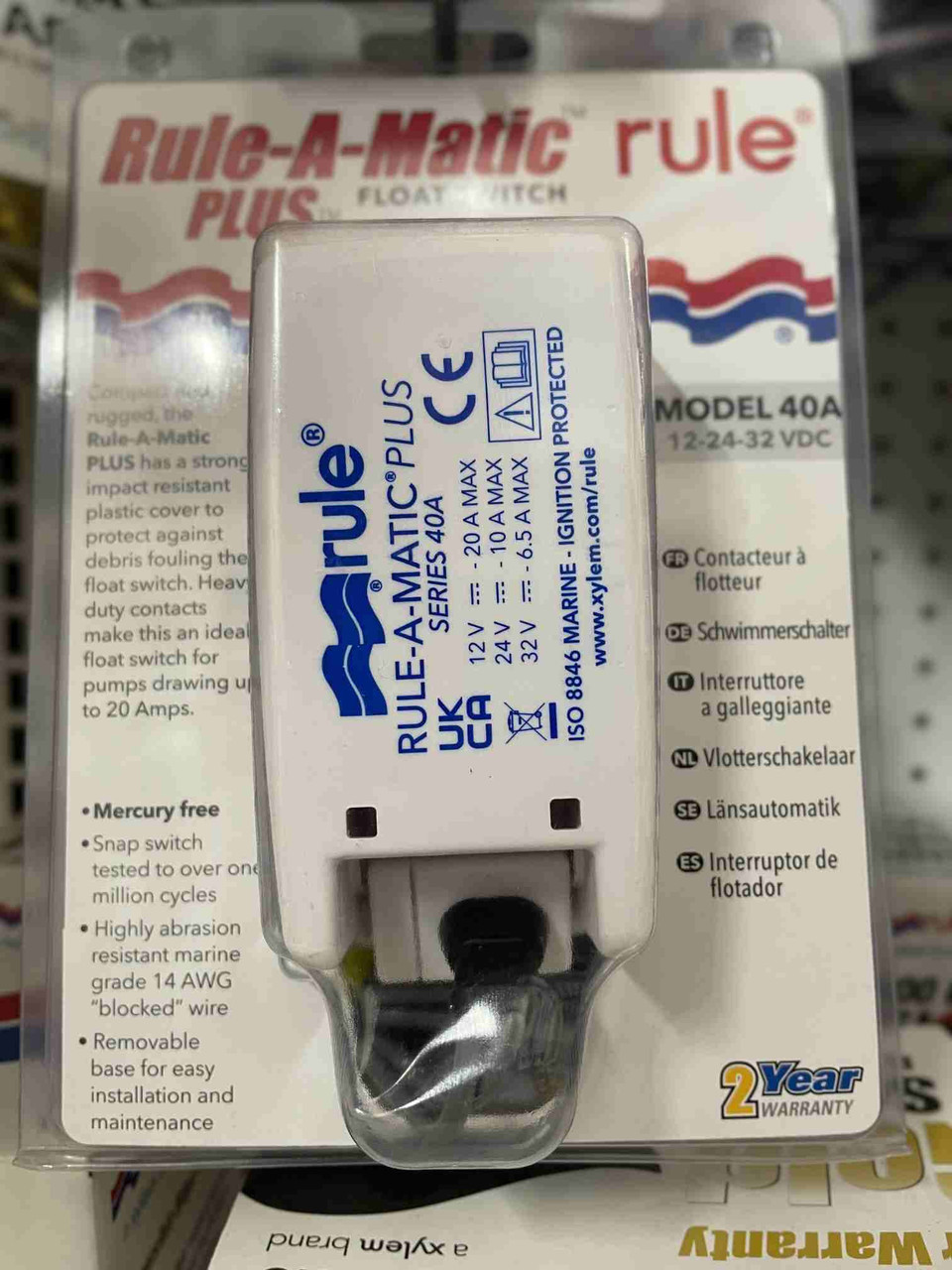 Rule #40A Float Switch 12-32V 20AMP