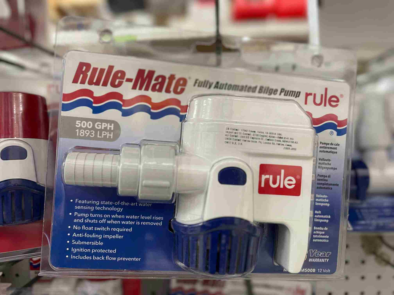 Rule Bilge Pump 500 GPH 12V Automatic