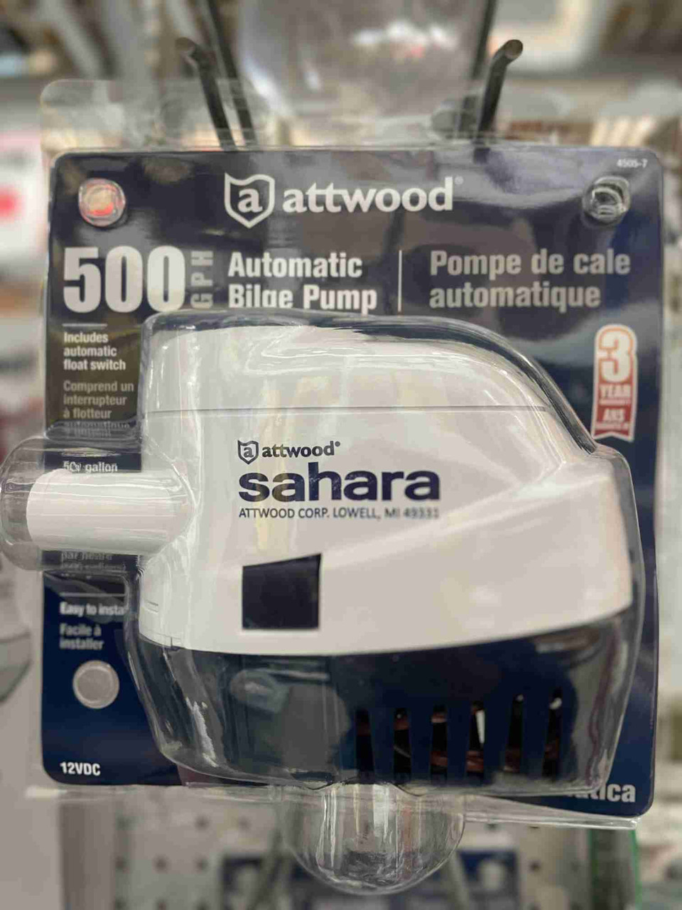Attwood 500GPH Sahara Bilge Pump Automatic