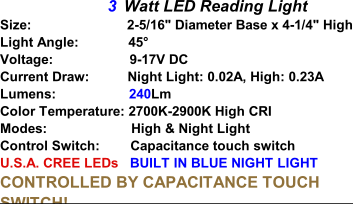 Source Led 3w Led Edge Reading Light