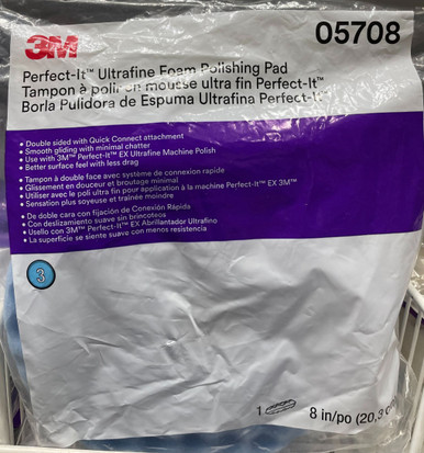 3M 05708 8" Ultrafine Polishing Foam Pad Q/R