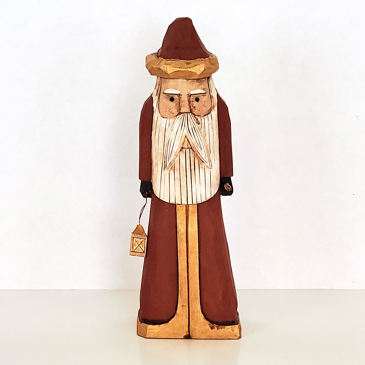 Hand Carved Walking Stick Santa