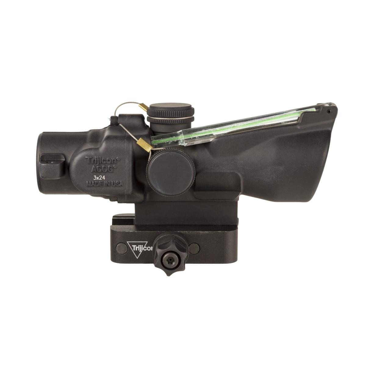 Trijicon Compact ACOG Scope, 3x24mm, Black, Illuminated Green Chevron ...