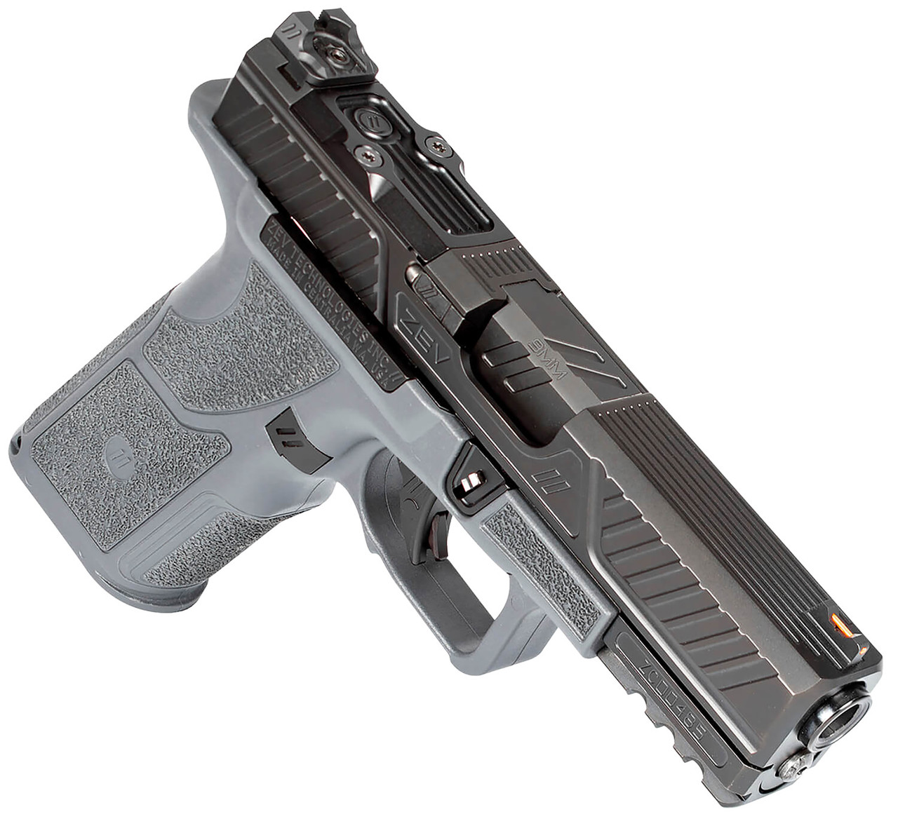 ZEV OZ9 9mm, 4.49" Barrel, Gray Frame, Black Slide, 17rd - Impact Guns