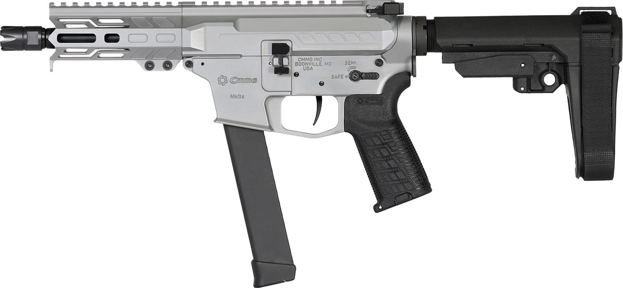 CMMG Banshee MKGS 9mm, 5" Taper Threaded Barrel, Titanium Cerakote ...