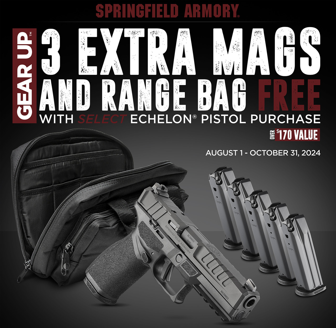Springfield Echelon Gear Up Package 9mm, 5.28" Threaded Barrel, Black ...