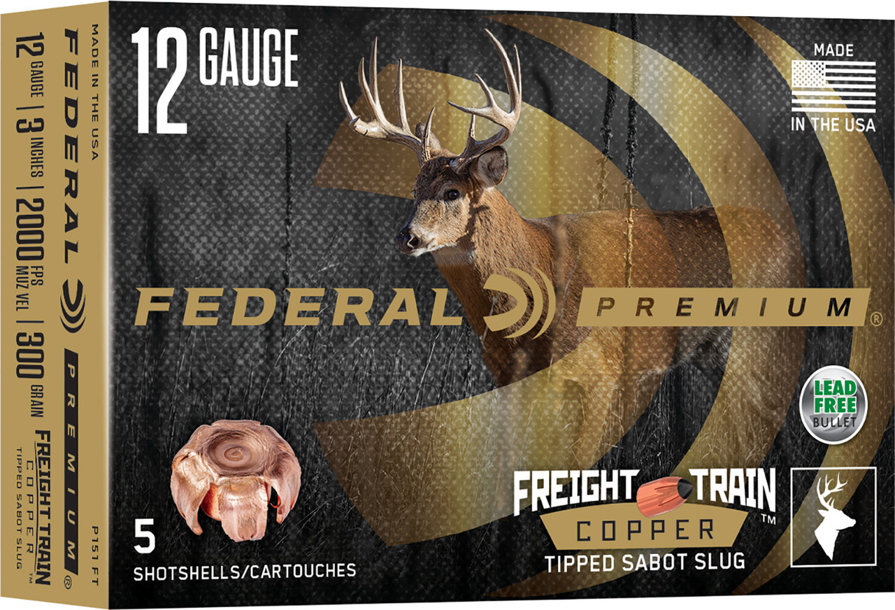 Federal Premium Freight Train Copper 12 Ga, 2.75", Tipped Slug Shot ...