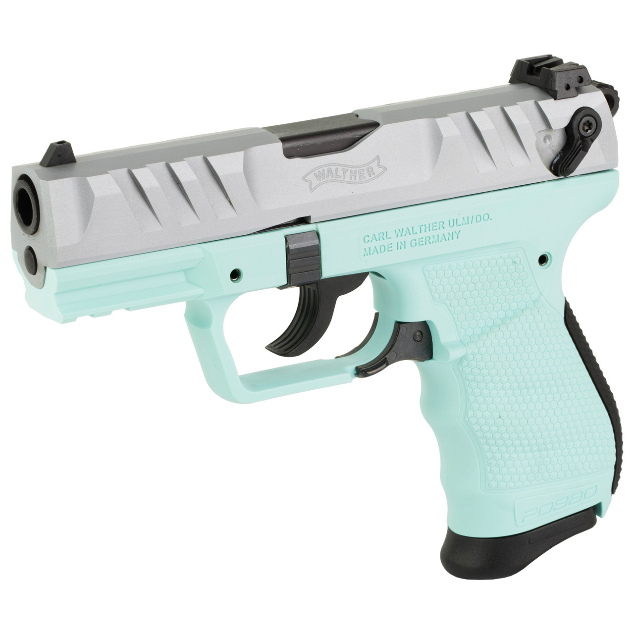 Walther PDP 380 ACP, 3.7" Barrel, Angel Blue Frame, Nickel Slide ...