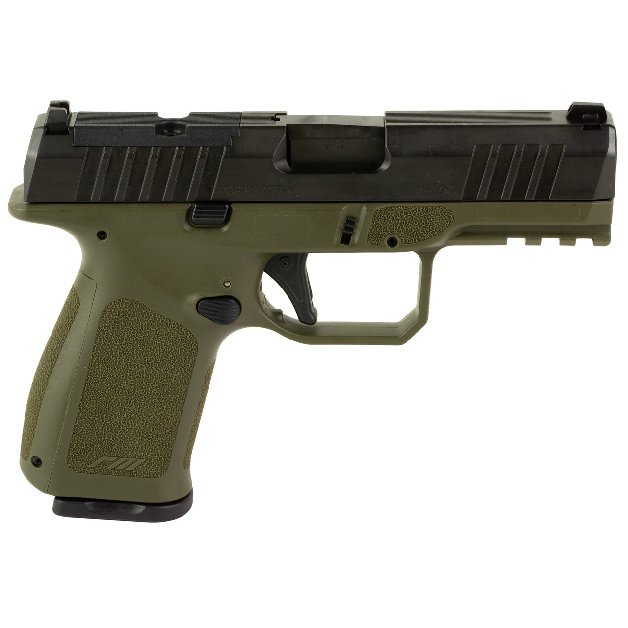 Rost Martin RM1C 9mm, 4" Barrel, Olive Drab Green Frame, Black Slide ...