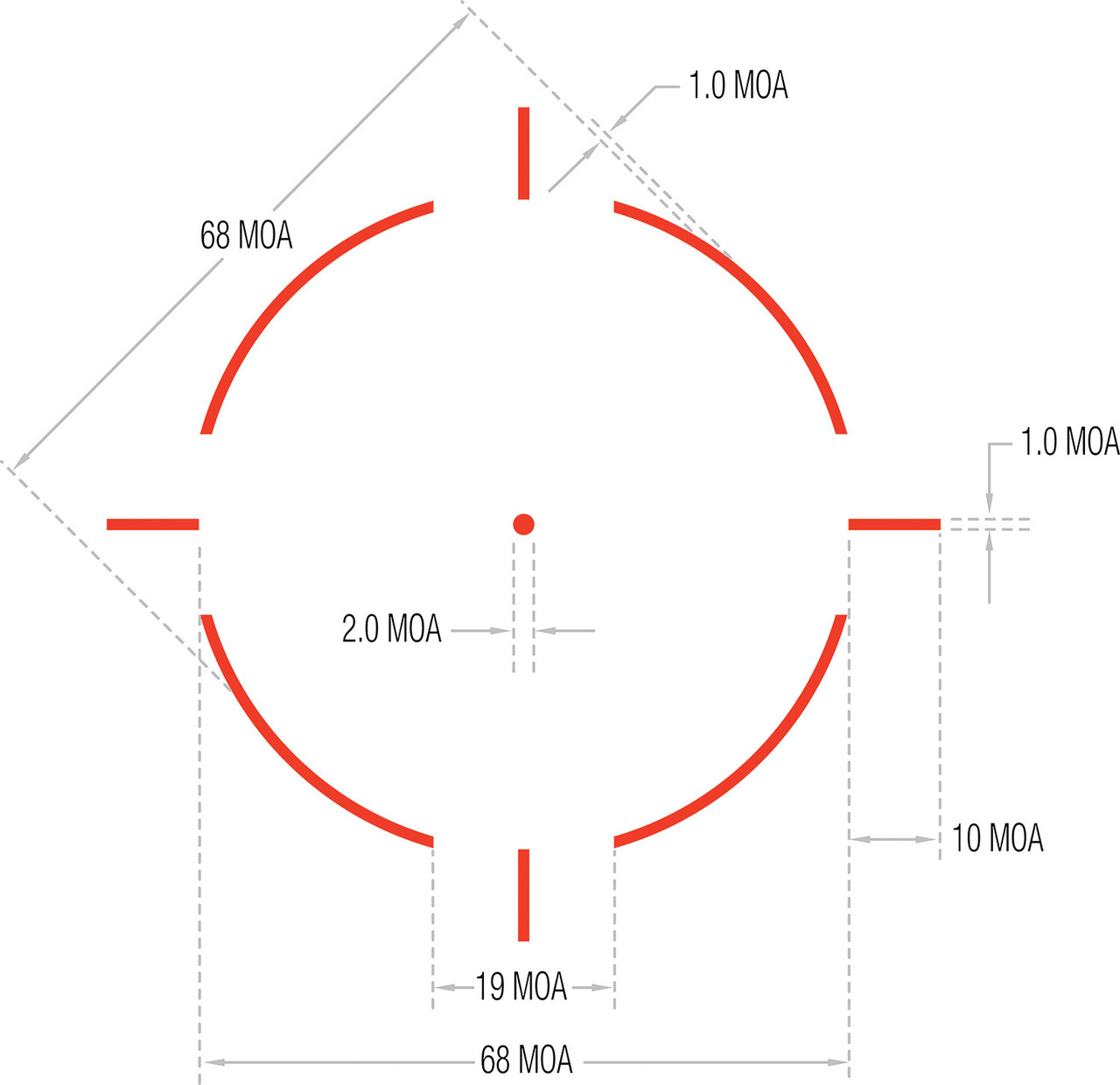 Trijicon MRO HD Patrol Matte Black 1x 68 MOA/2MOA Red Dot Reticle ...