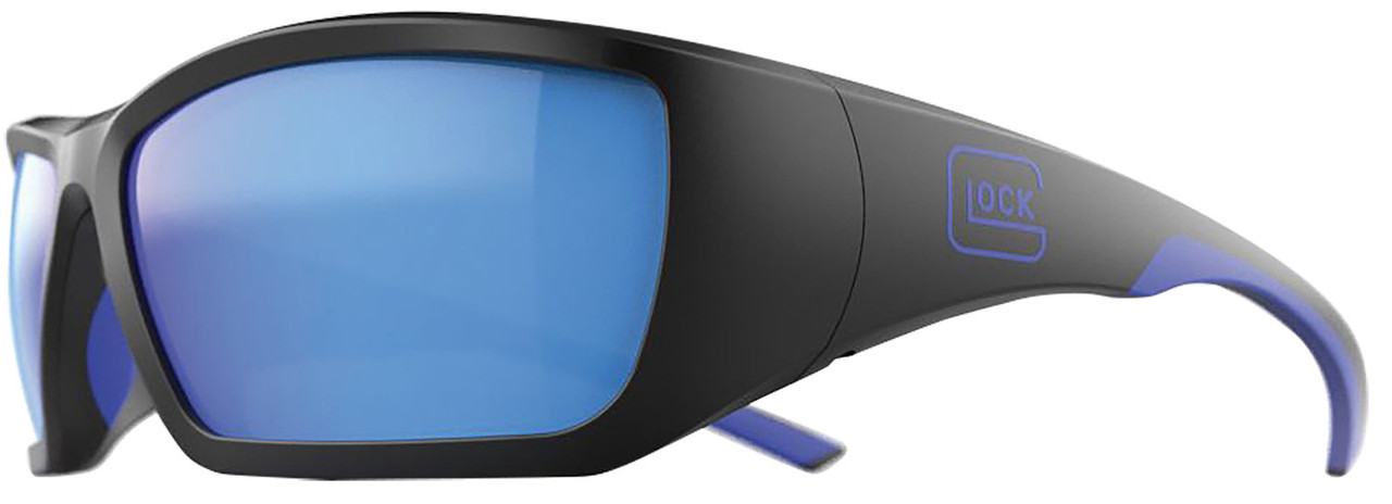 Glock Blue Line Tactical Glasses Blue Mirror Lens Black Frame - Impact Guns