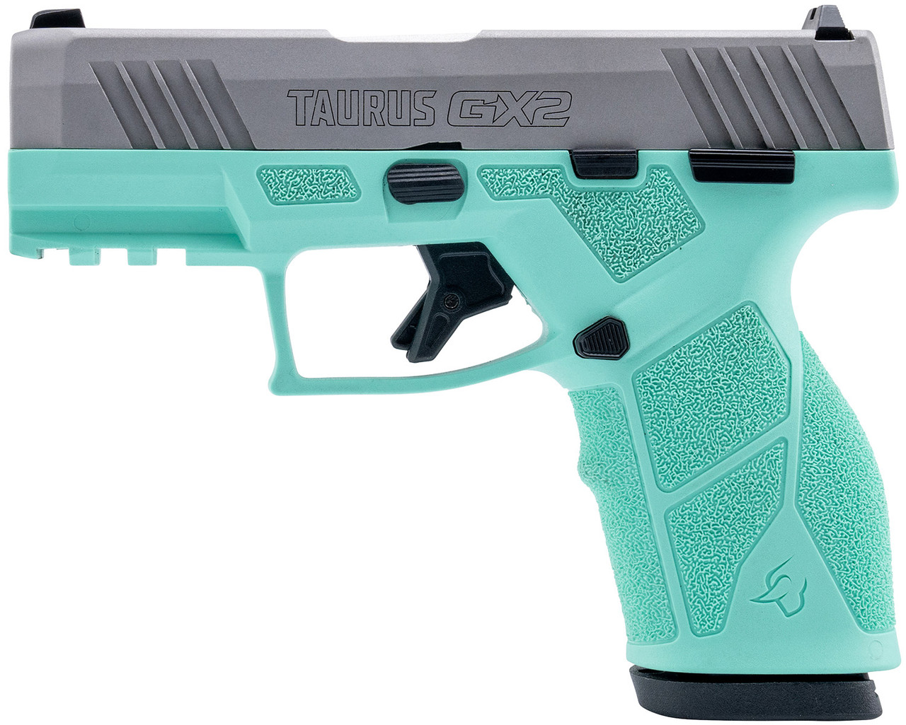 Taurus GX2 9mm, 3.38" Barrel Length, Matte Finish, Cyan and Silver ...