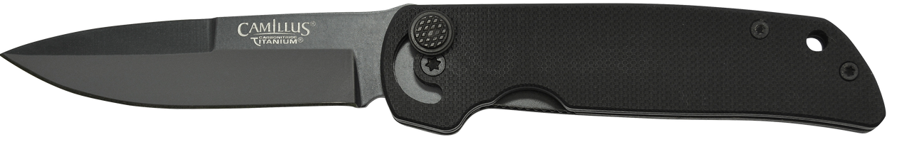 Camillus Cuda Mini 3" Folding Drop Point Plain Black Carbonitride ...