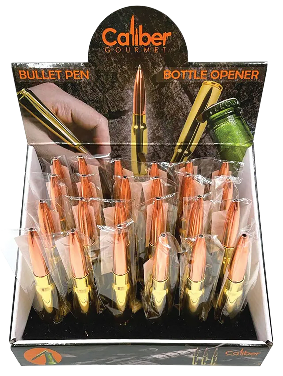 Caliber Gourmet Bullet Style 50 Caliber Ballpoint Pen, Display Box of ...