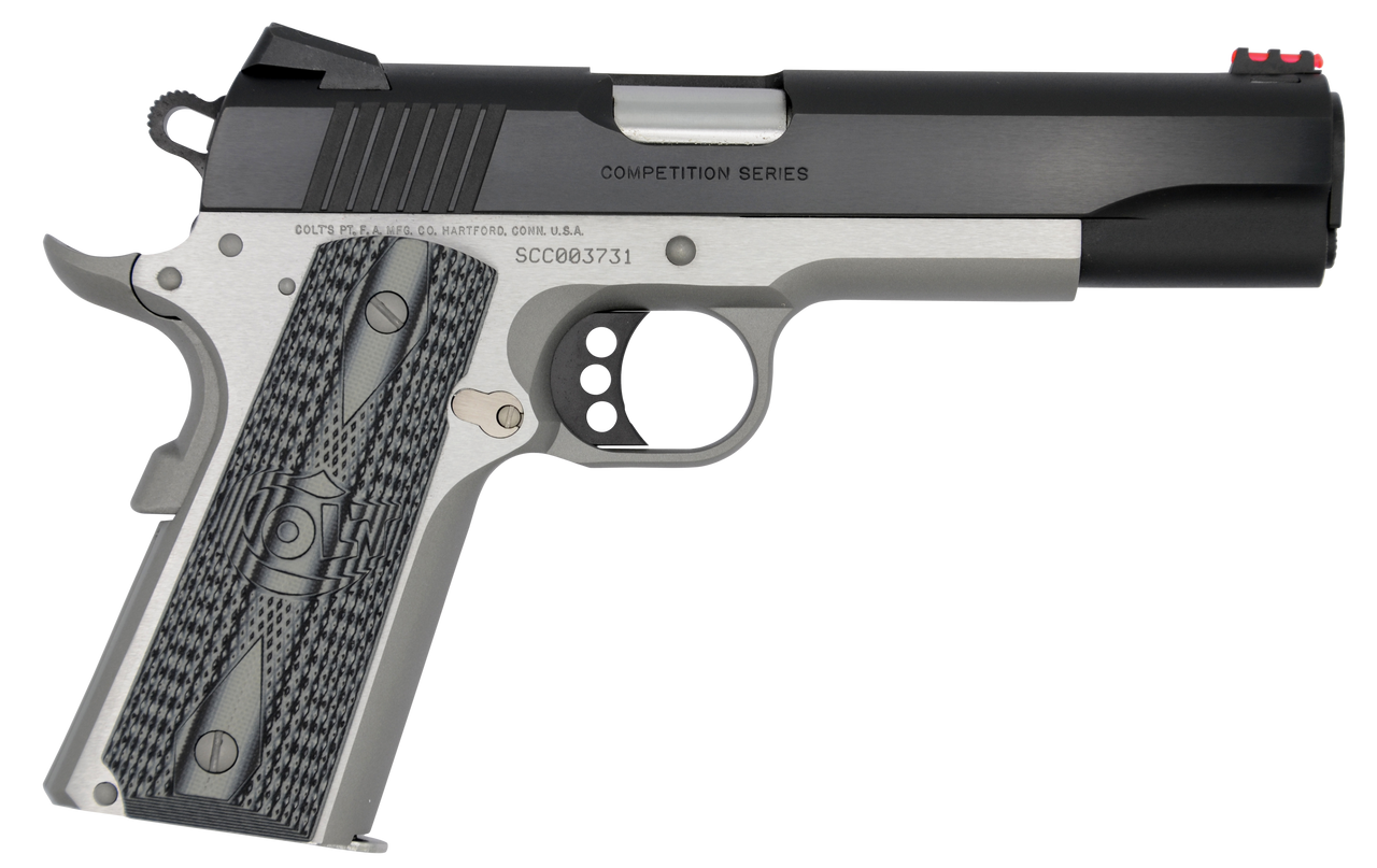 Colt Competition Two-tone 45ACP, 5" Barrel, G10 Grips, Novak Red Fiber ...